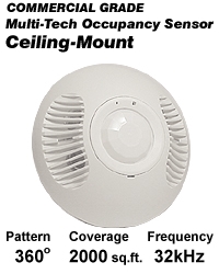 Leviton Multi-Tech 2000 Sq. Ft. Ceiling Mount Occupancy Sensor - ODC20-M0W
